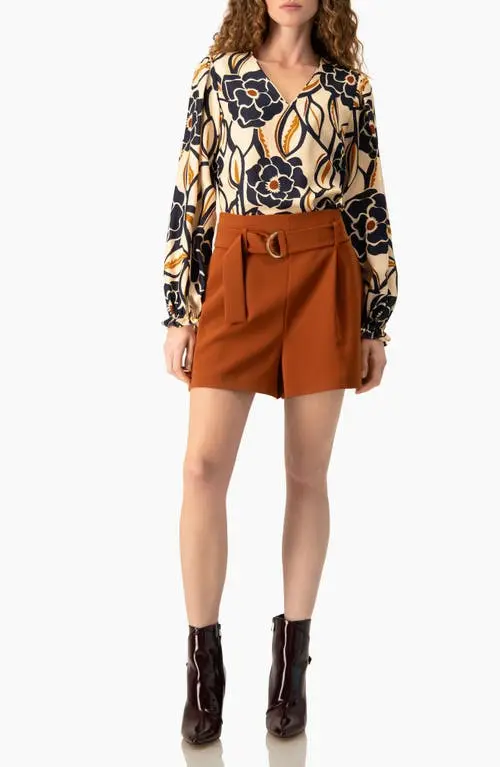 IVONNE Floral Print Bishop-sleeve Blouse