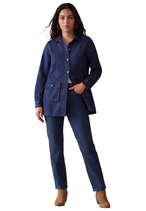 JESSICA LONDON Classic Denim Barn Jacket - Indigo