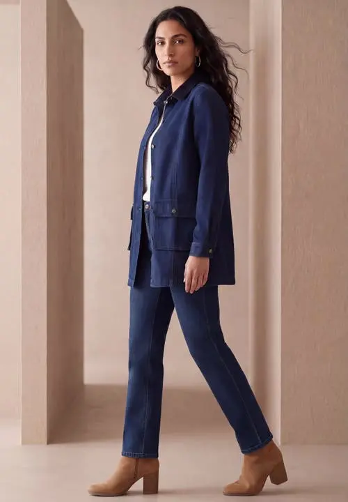 JESSICA LONDON Classic Denim Barn Jacket