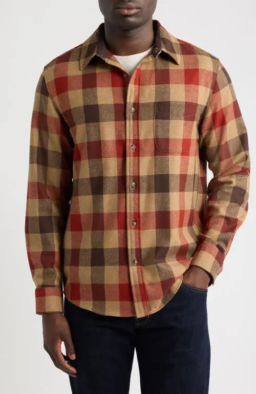 Pendleton Lodge Plaid Wool Button Up Shirt