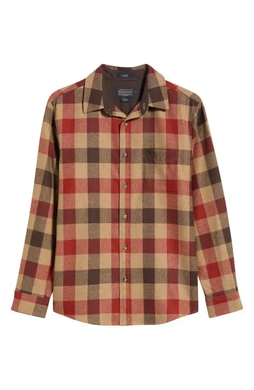 Pendleton Lodge Plaid Wool Button Up Shirt