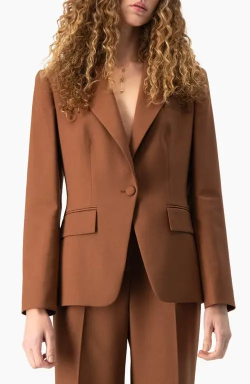 IVONNE Drop-shoulder Single-button Blazer - Chedron