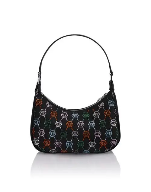 Philipp Plein Multicolor Monogram Strass Shoulder Bag