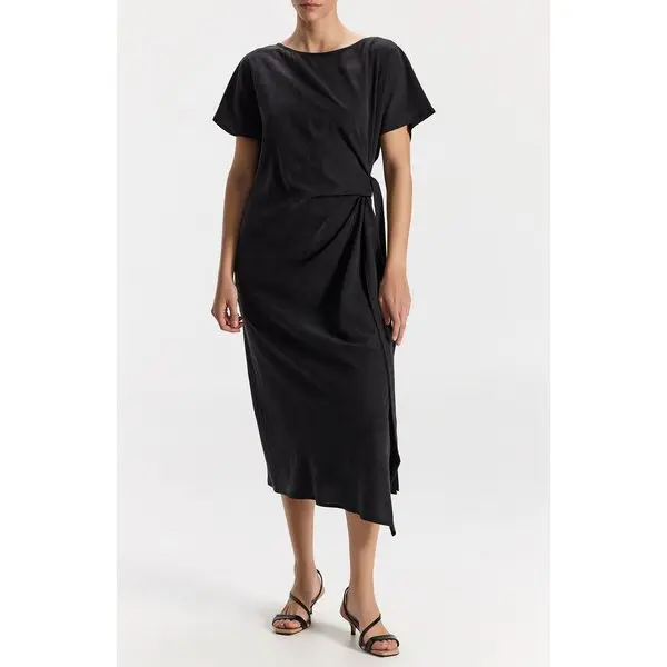 Ronen Chen Carmela Asymmetrical Shortsleeve Midi Dress