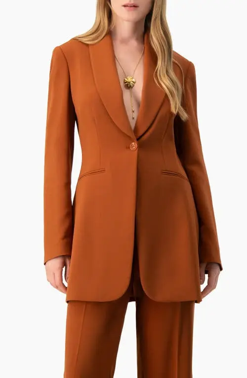 IVONNE Single-button Blazer With Tuxedo Lapel - Chedron