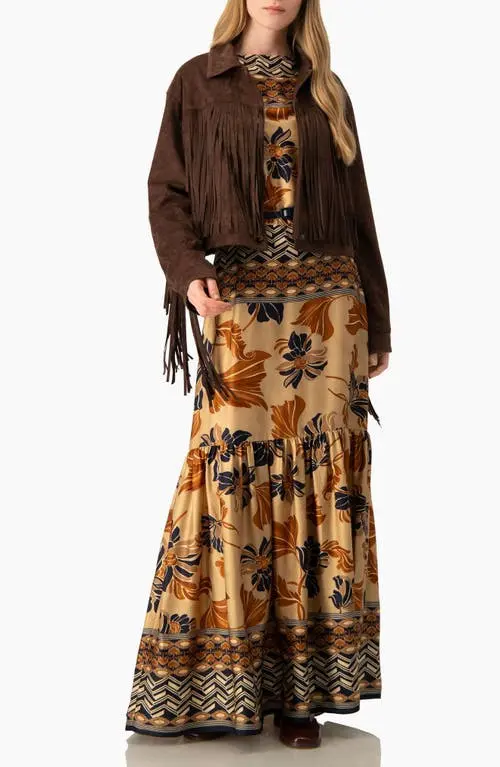 IVONNE Belted Floral Fit-and-flare Maxi Dress