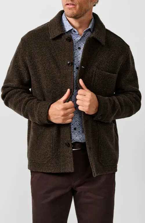 David Donahue Wool & Cashmere Blend Chore Jacket - Chocolate