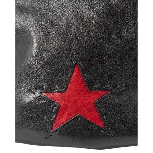 MADISON MAISON Star Embellished Leather Shoulder Bag - Black