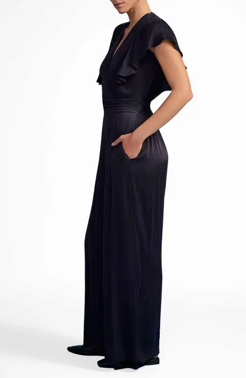 Ronen Chen Naya Ruffle Sleeve Flowy Jumpsuit