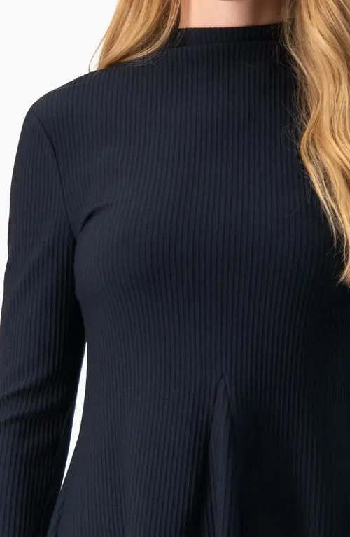 IVONNE Boat-neck Long Sleeve A-line Dress