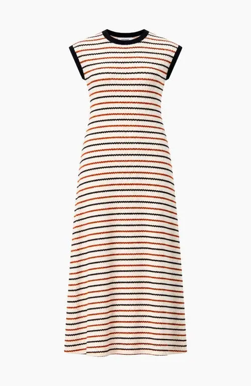 IVONNE Fit-and-flare Striped Knit Dress