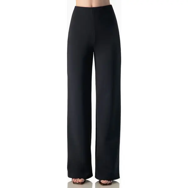 IVONNE Streamlined Straight-leg Pants - Navy Blue