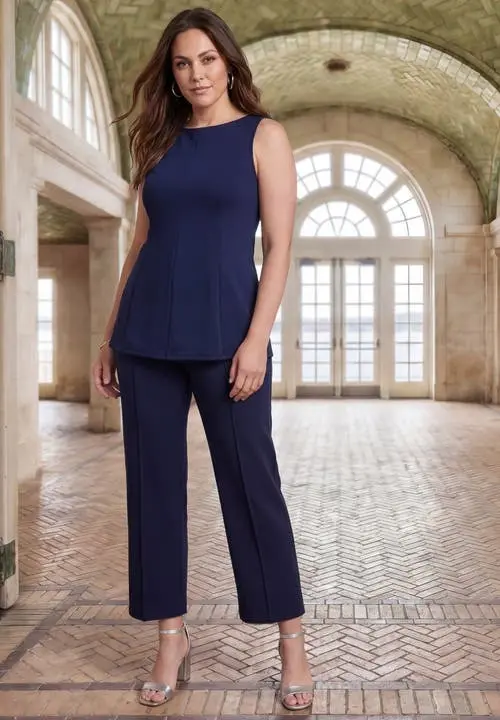JESSICA LONDON Perfectease Wide Leg Crop Pant