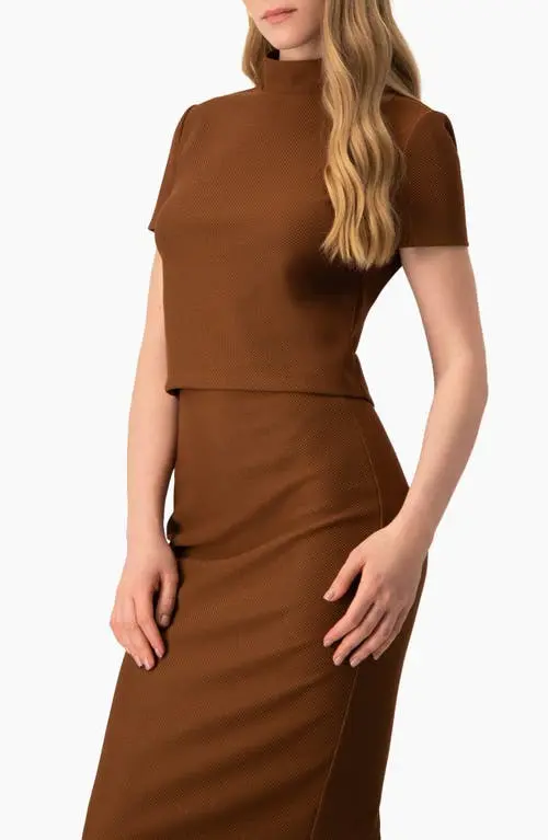 IVONNE High-neck Short Sleeve Cropped Top