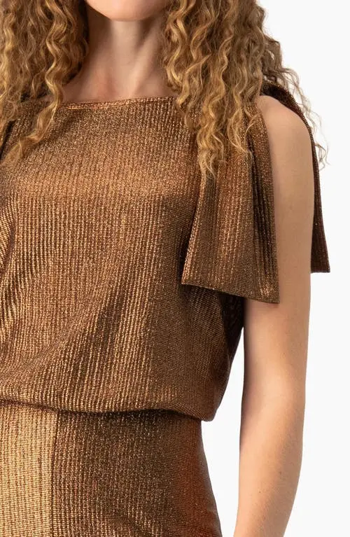 IVONNE Shoulder-tie Metallic Jumpsuit
