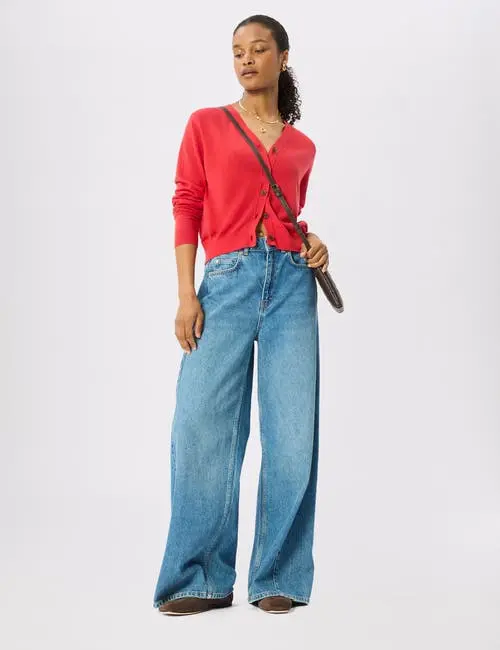 Whistles V-neck Linen Blend Cardigan