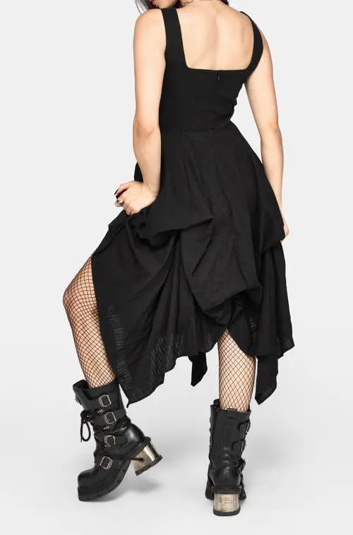 DISTURBIA Lyx Hitched Skirt Corset Midi Dress