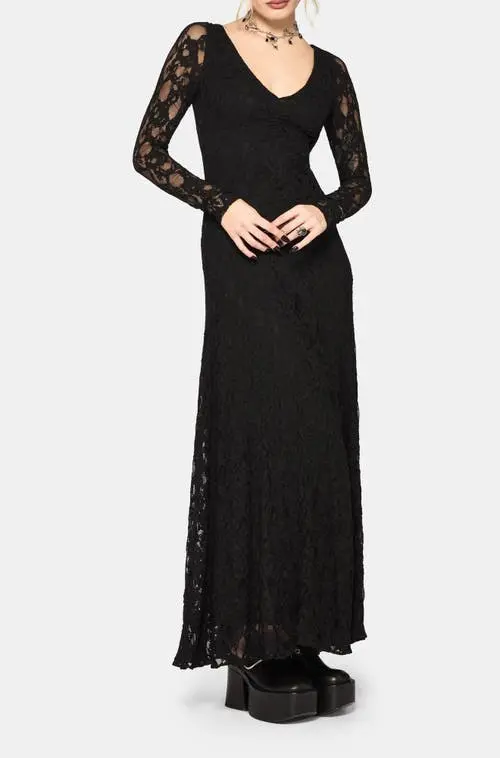 DISTURBIA Stray Lace Long Sleeve Maxi Dress