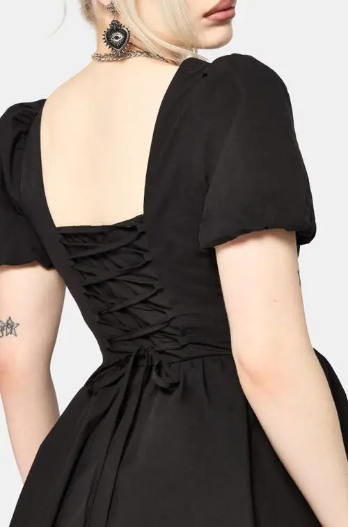 DISTURBIA Obsidia Lace Up Corset Mini Dress