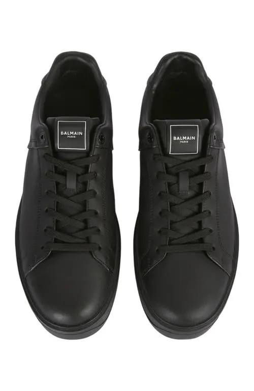 Balmain B-court Smooth Leather Trainers - Black
