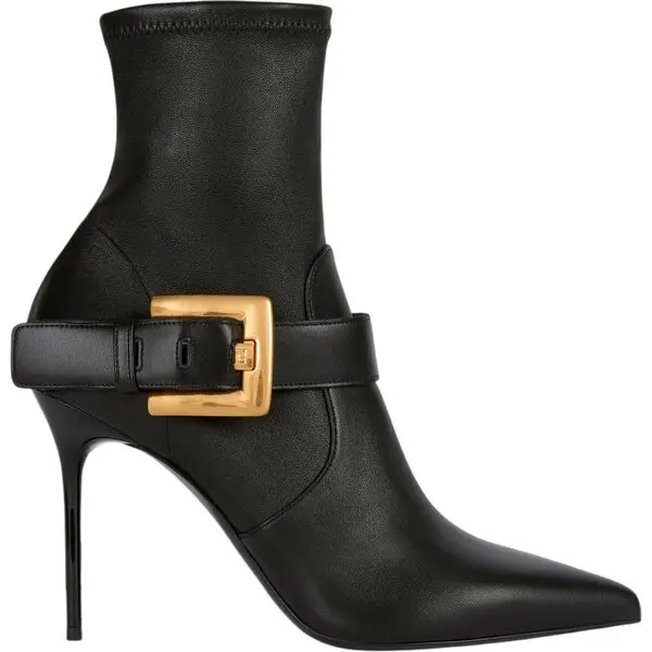 Balmain Anthem Stretch Leather Ankle Boots