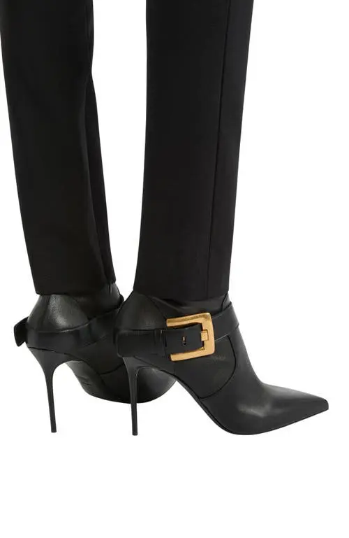 Balmain Anthem Stretch Leather Ankle Boots