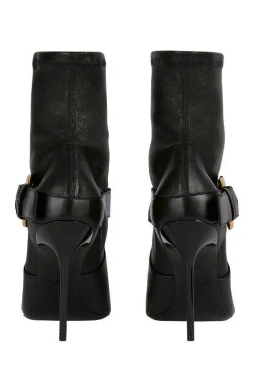 Balmain Anthem Stretch Leather Ankle Boots