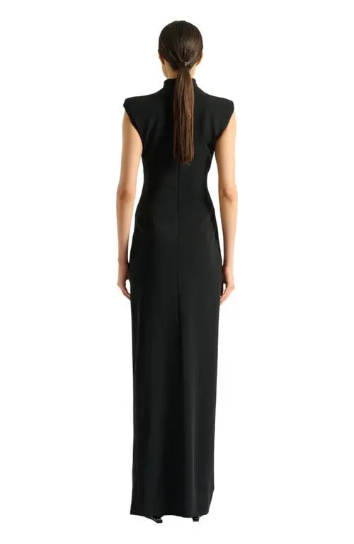Balmain Long Jersey Dress With Leg Slit