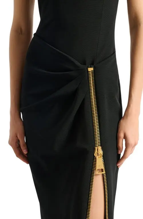 Balmain Long Jersey Dress With Leg Slit