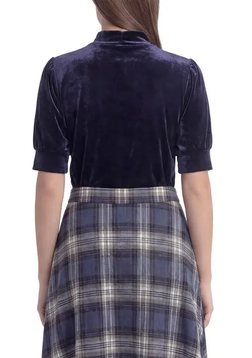 AREA STARS Hailey Velvet Mock Neck Top