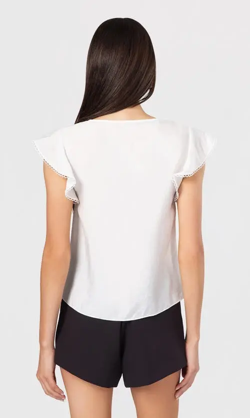 Generation Love Arden Lace Combo Voile Blouse - White