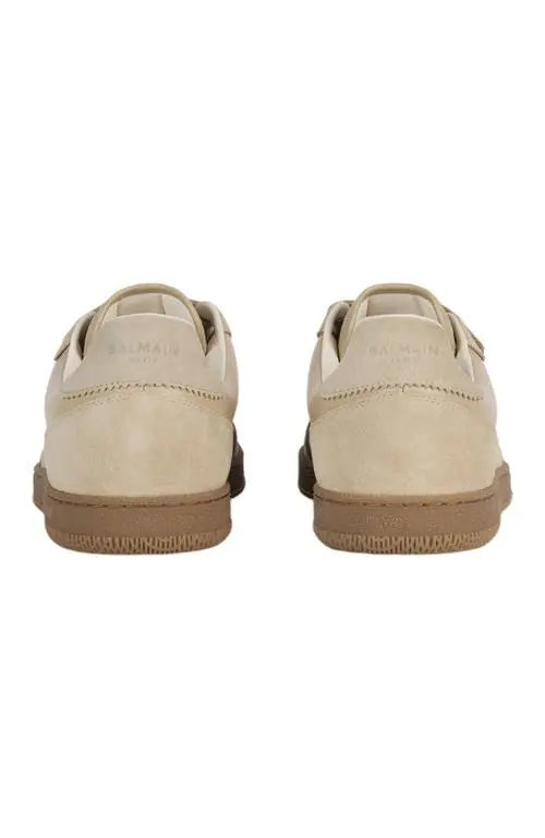 Balmain Swan Trainers In Smooth Leather And Suede