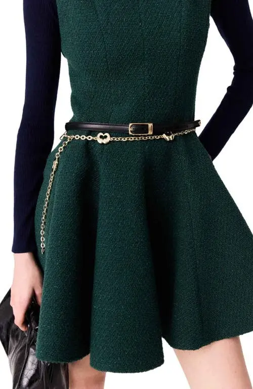 Maje Slim Leather Belt