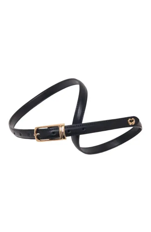 Maje Slim Leather Belt