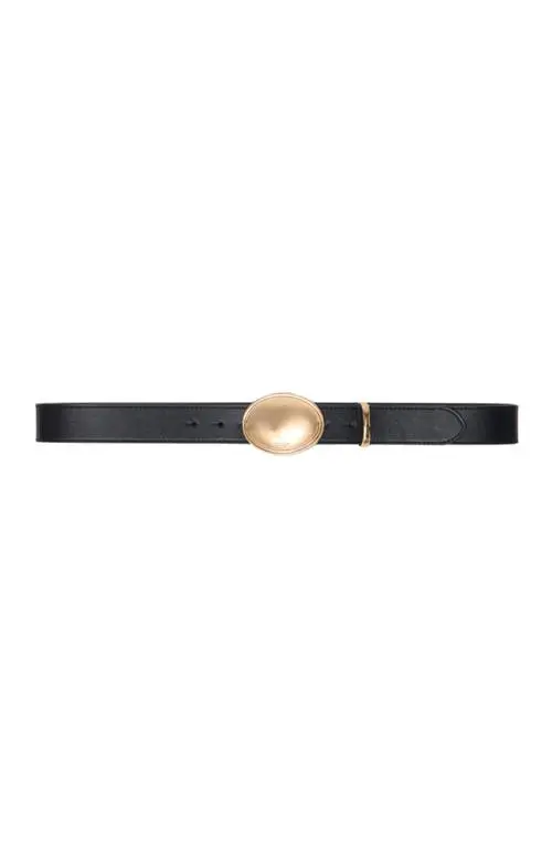 Maje Leather Belt With Oval Buckle