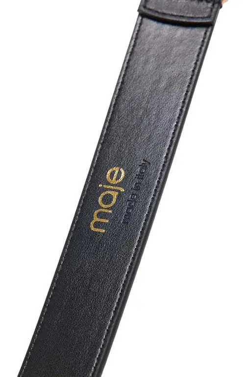 Maje Leather Belt With Oval Buckle