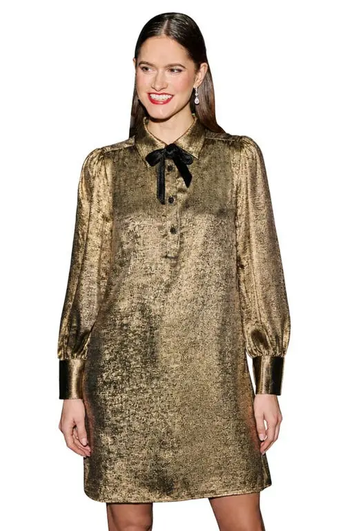 YUMI Metallic Shirt Dress