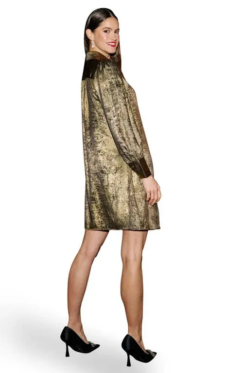 YUMI Metallic Shirt Dress