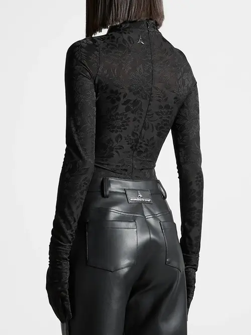 Manière De Voir Ivy Jacquard Bodysuit With Gloves