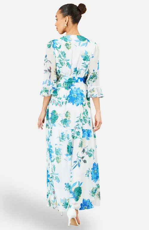 YUMI Floral Maxi Wrap Dress