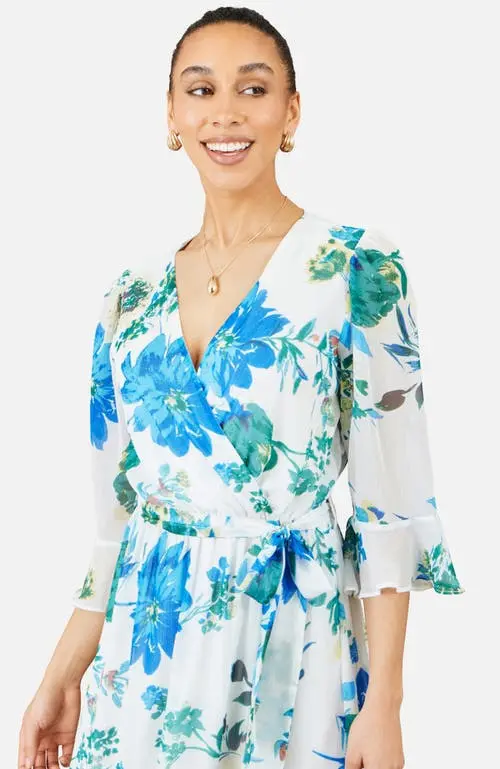 YUMI Floral Maxi Wrap Dress