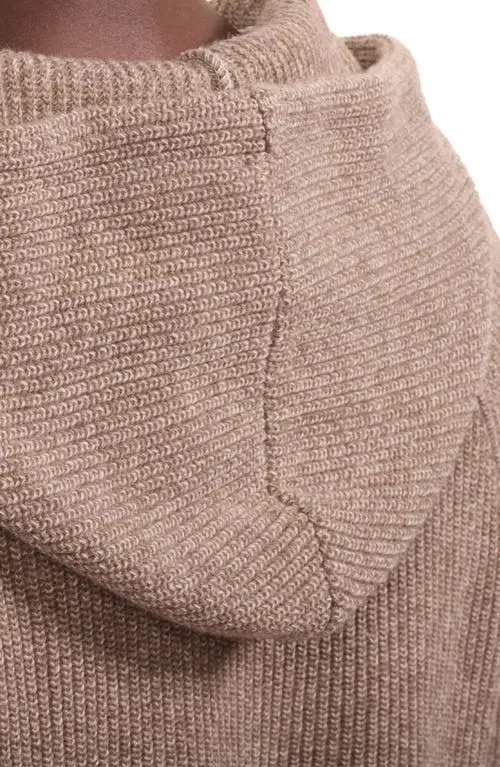 Bugatchi Wool & Cotton Full Zip Hoodie - Tobacco