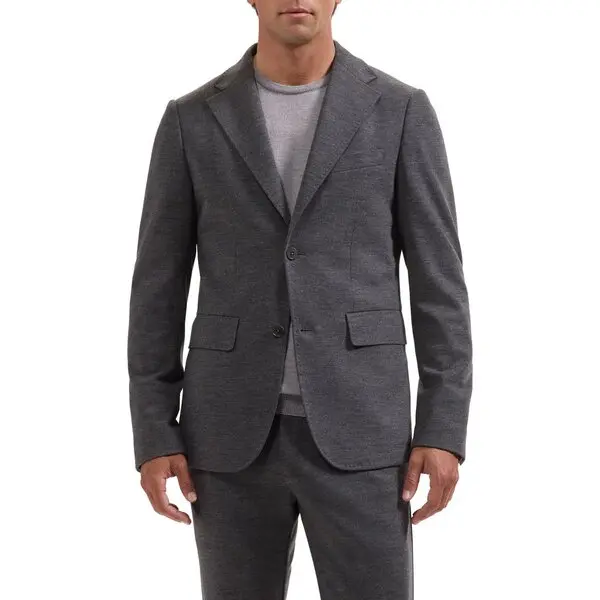 Bugatchi Two Button Wool Blend Blazer - Anthracite