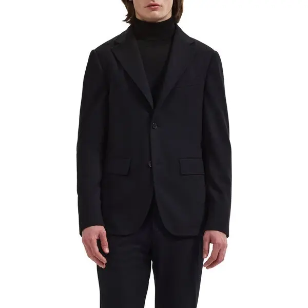 Bugatchi Two Button Wool Blend Blazer - Black