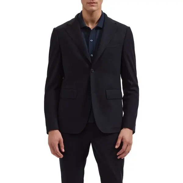 Bugatchi Two Button Wool Blend Blazer - Navy