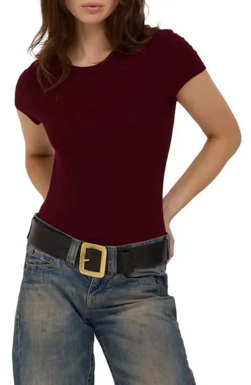 PROJECT SOCIAL T Griffith Rib Baby T-shirt - Dark Cherry
