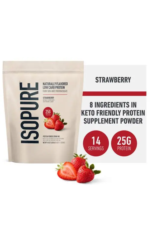 ISOPURE Low Carb High Protein Strawberry Whey Isolate Powder - None