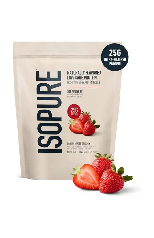 ISOPURE Low Carb High Protein Strawberry Whey Isolate Powder