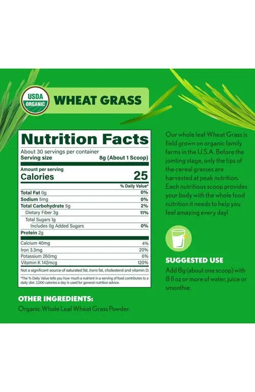 AMAZING GRASS Organic Wheat Grass Powder Nutritional Supplement