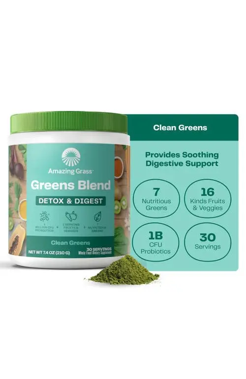 AMAZING GRASS Detox Digest Green Superfood Powder Clean Greens 30 Servings - None